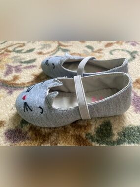 Simply Petals | Shoes | Toddler Girls Gray Cat Face Mary Jane Dress ...